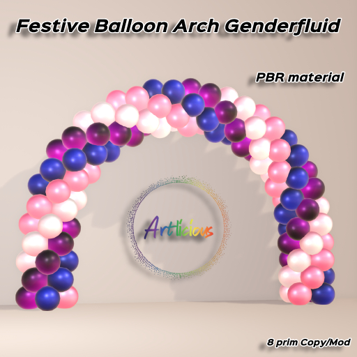 Second Life Marketplace - AL - Festive Balloon Arch Genderfluid